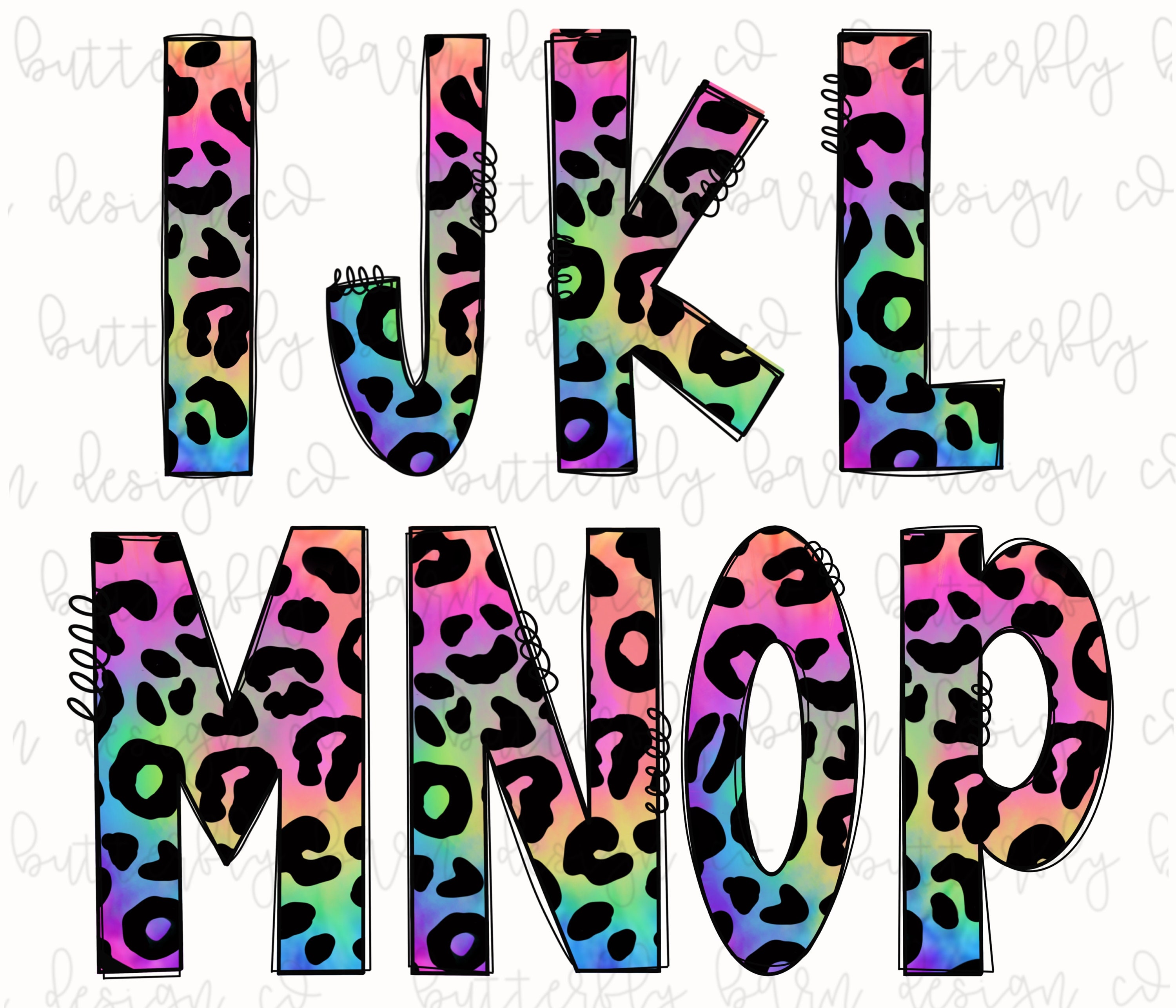 Doodle Letters PNG Alphabet Letters Sublimation Png - Etsy