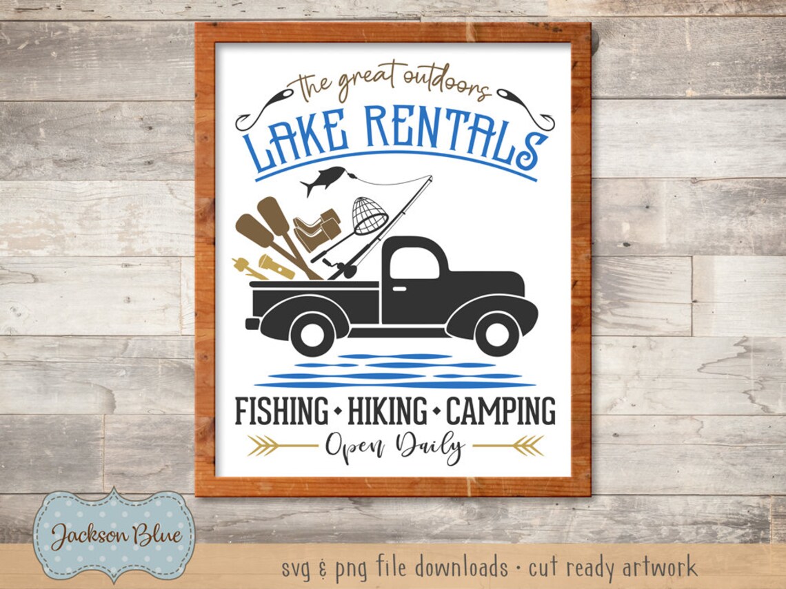 Lake Rentals Svg Cut File. Rustic Outdoors Sign Design Svg. - Etsy
