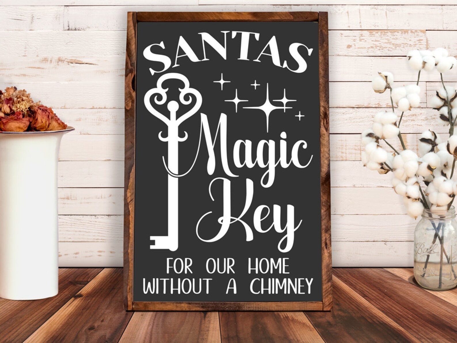 Santas Magic Key Svg. Farmhouse Christmas Svg Cut File. Rustic Holiday ...