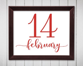 February 14 Cut File Valentine's Day Svg File Valentines - Etsy