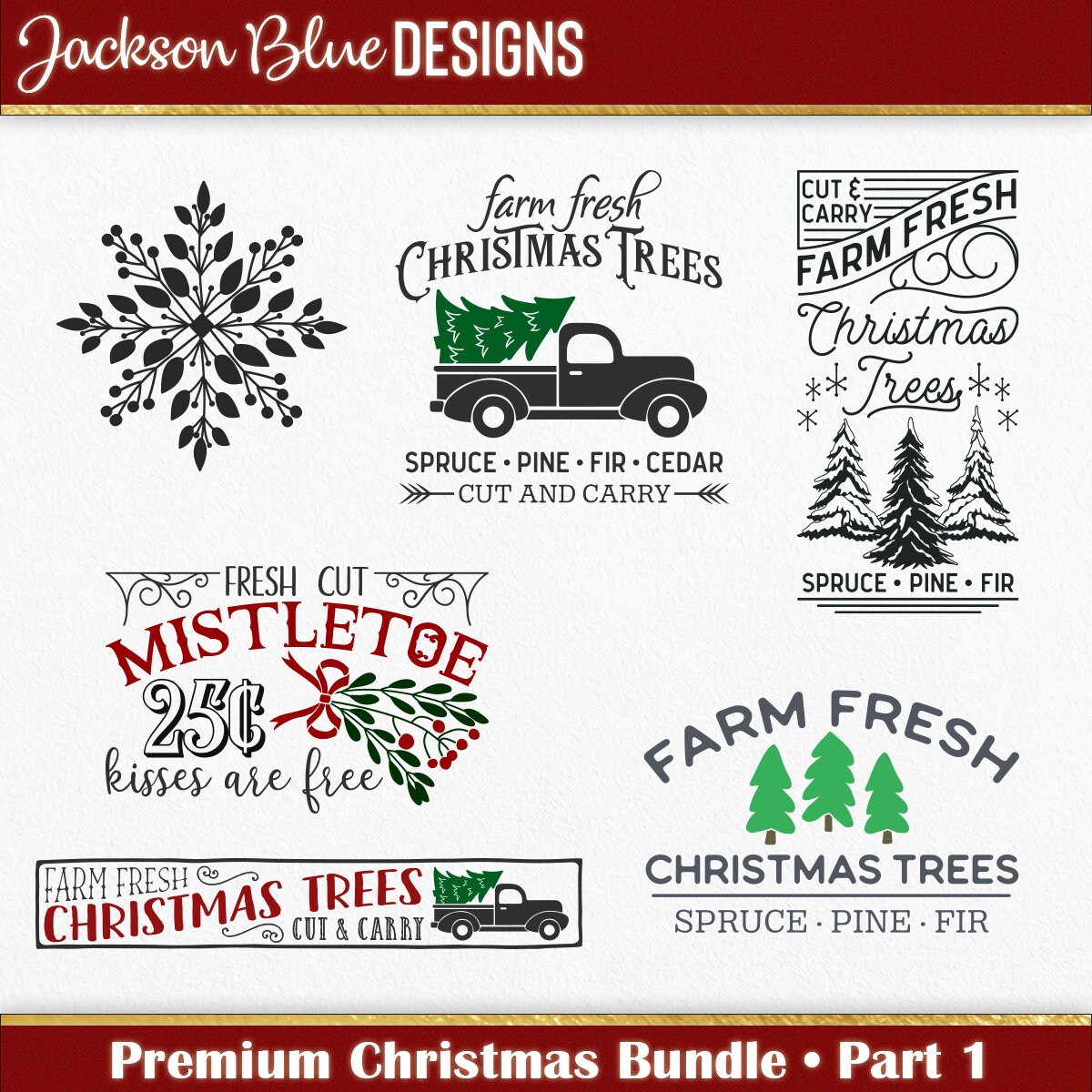 Christmas SVG Bundle Part 1. Rustic Christmas Designs. 40 - Etsy