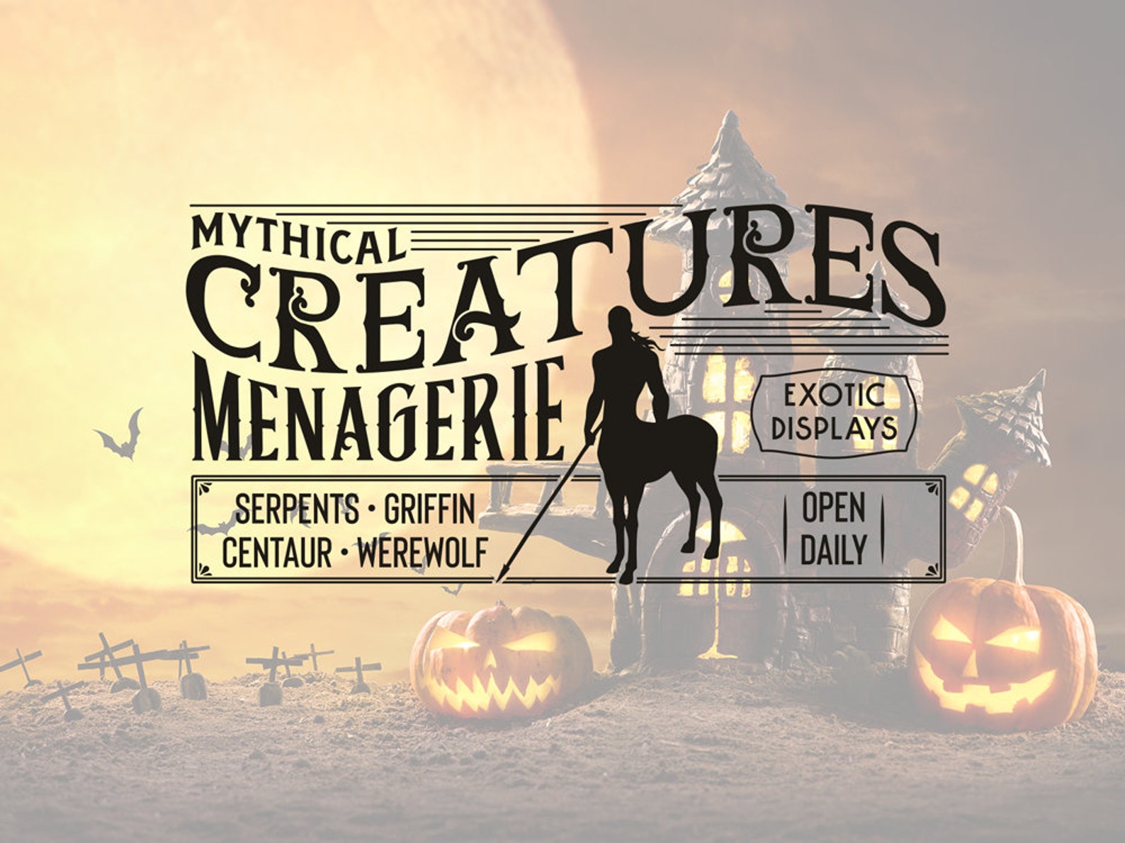 Mythical Creatures Menagerie Sign Design SVG. Vintage - Etsy