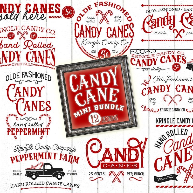 Candy Cane Mini Signs - Etsy UK