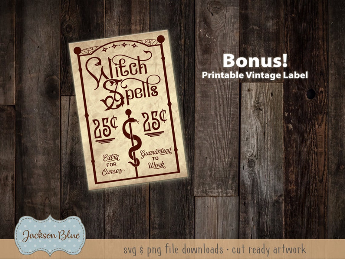 Witch Spells SVG Download. Halloween Sign Design Svg. Halloween Svg ...