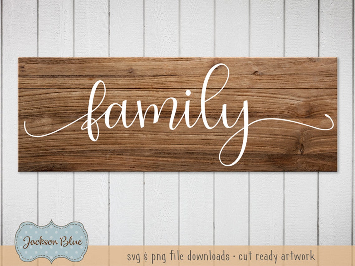 Family in Script Svg File. Family Quote Svg Design. Rustic | Etsy