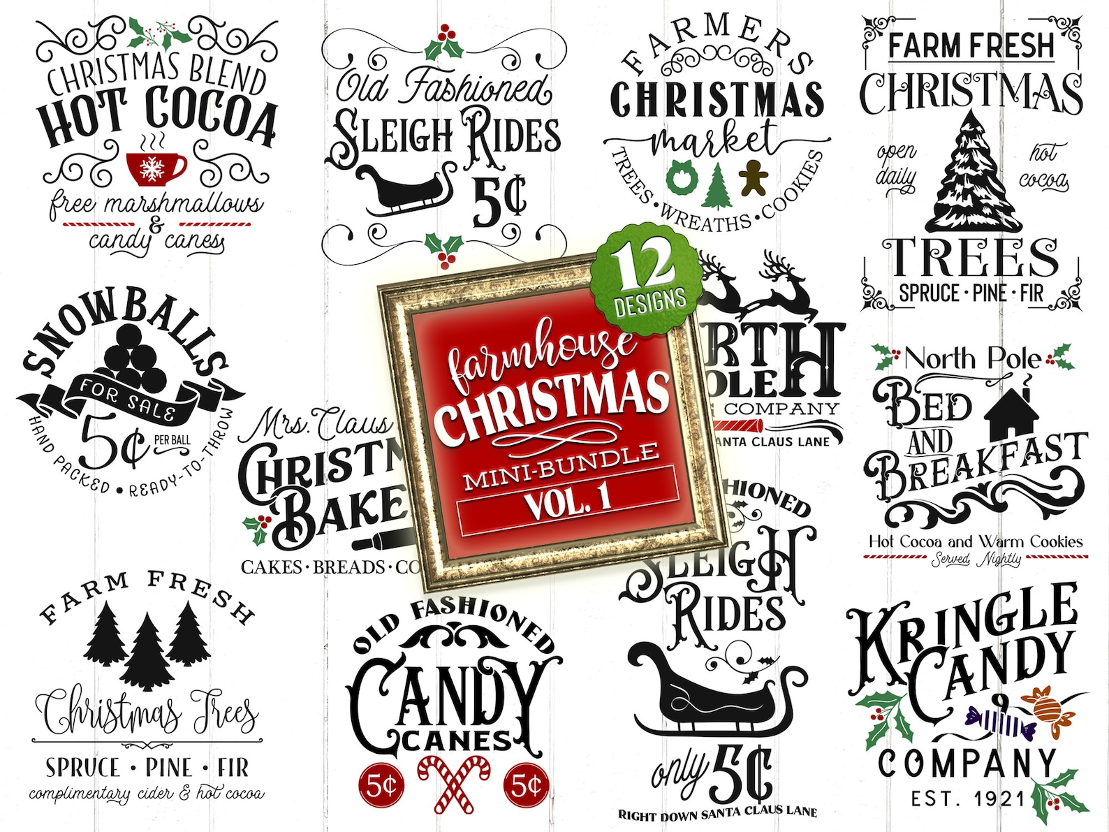 Farmhouse Christmas SVG Bundle Svg. Rustic Christmas Svg Cut - Etsy