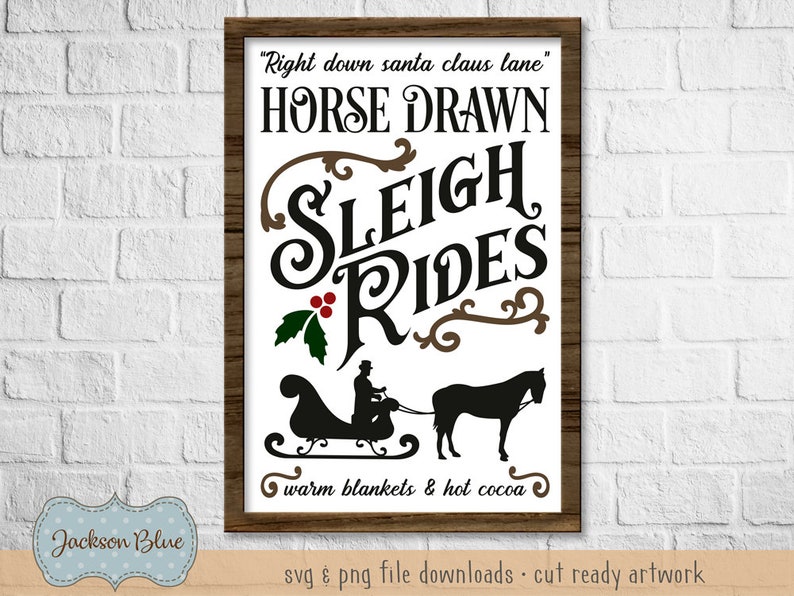 Horse Drawn Sleigh Rides Svg. Christmas Svg Cut File. Rustic - Etsy