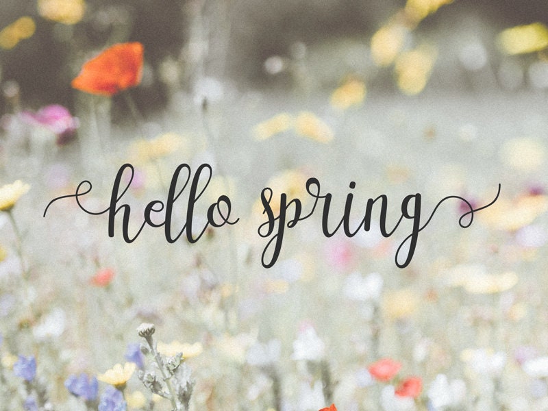 Hello Spring Svg Cut File. Happy Spring Script Svg. Rustic - Etsy