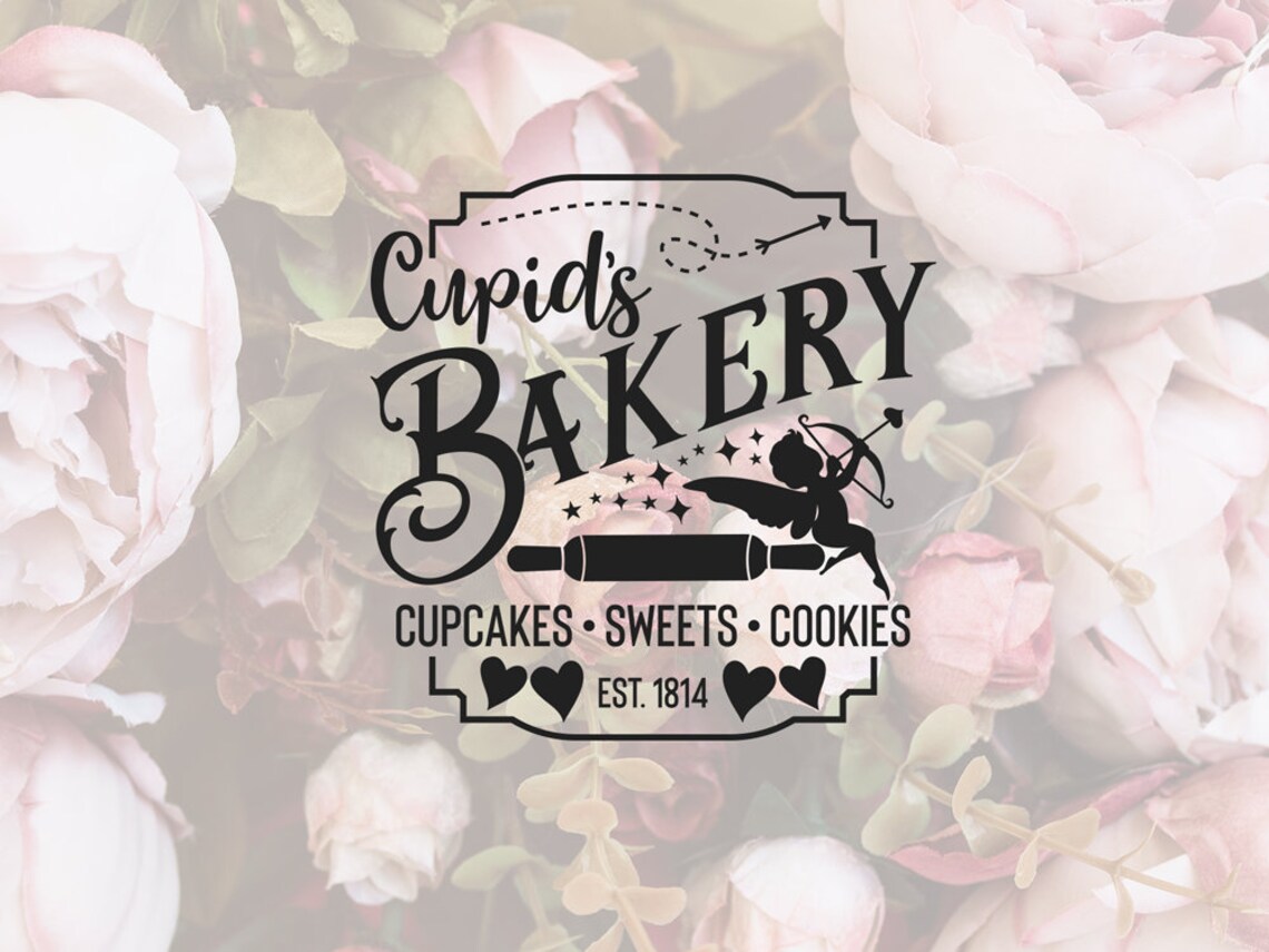 Cupids Bakery SVG Download. Vintage Valentines Day Sign Art | Etsy