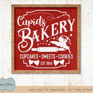 Cupids Bakery SVG Download. Vintage Valentines Day Sign Art Cut File ...