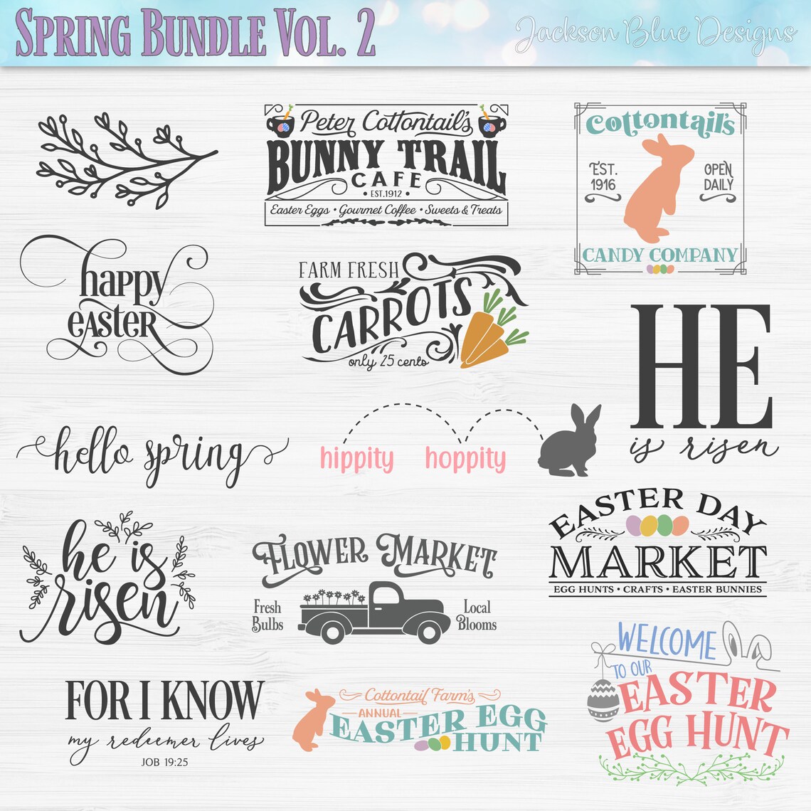 Easter and Spring SVG Bundle. Rustic Easter and Spring - Etsy