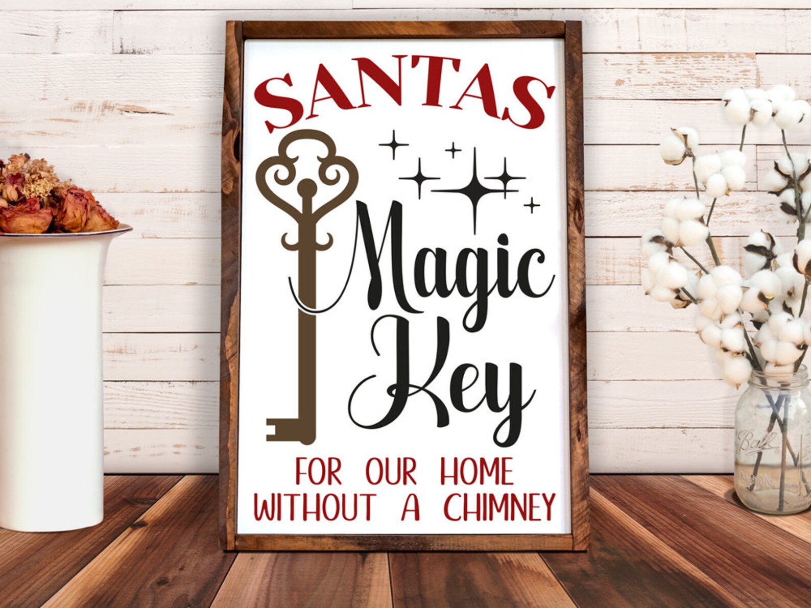 Santas Magic Key Svg. Farmhouse Christmas Svg Cut File. Rustic Holiday ...