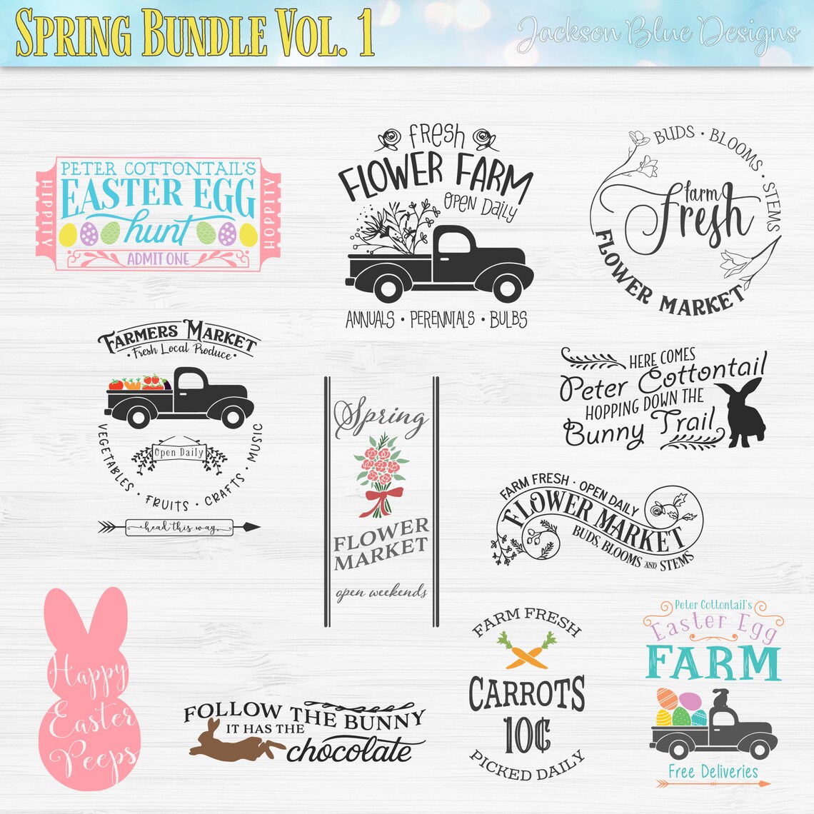 Easter and Spring SVG Bundle. Rustic Easter and Spring - Etsy