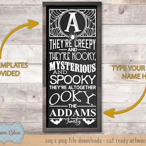 Aadams Family SVG Download. Halloween Family Sign Design Svg. Fun ...