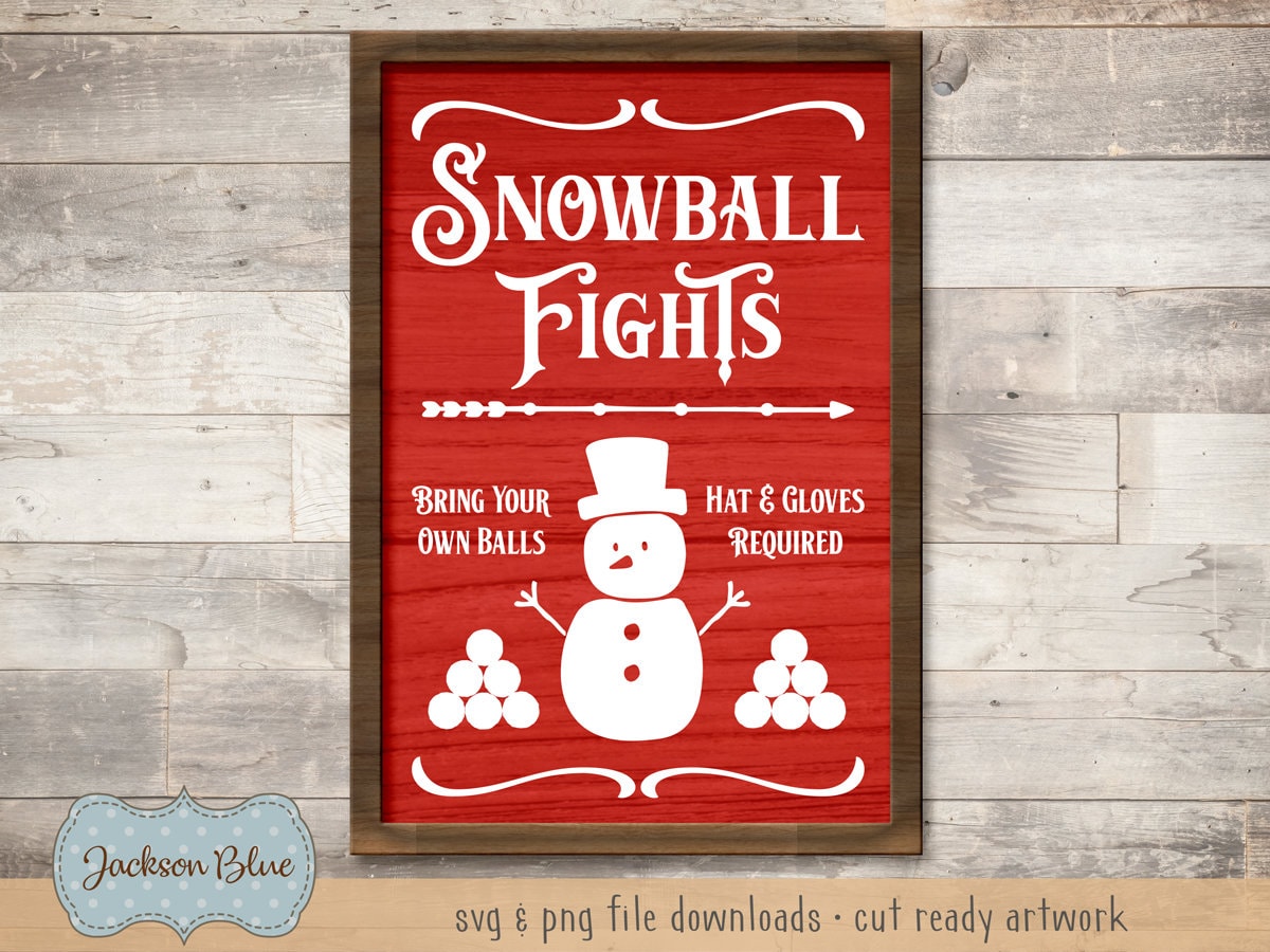 Snowball Fight Christmas Svg. Christmas Svg Cut File. Rustic Holiday ...