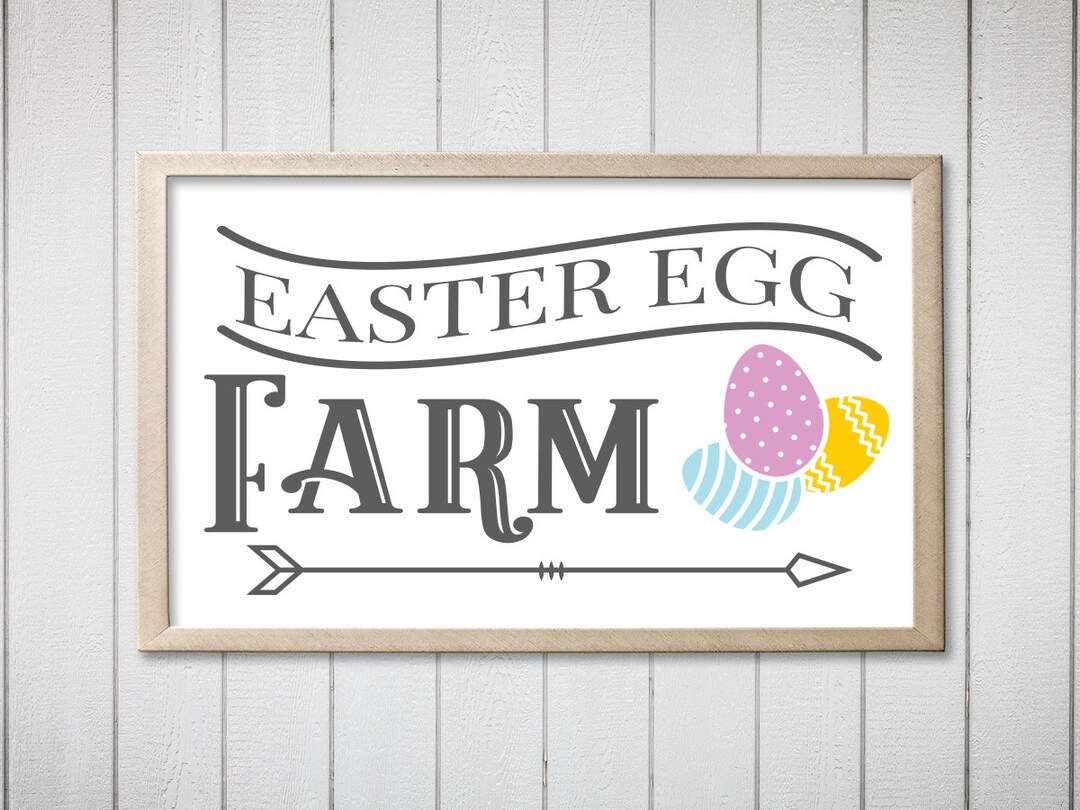 Easter Egg Farm Svg. Spring Time Svg Clipart. Rustic Easter Sign Design ...