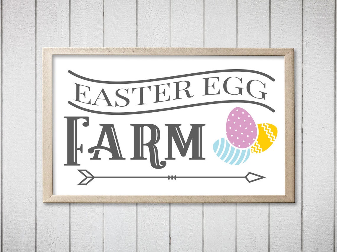 Easter Egg Farm Svg. Spring Time Svg Clipart. Rustic Easter | Etsy