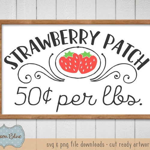 Strawberry Farm Svg. Rustic Strawberries Sign Design Svg. - Etsy