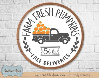 Fall Pumpkin Farm Truck SVG Cut File Starry Forest Pumpkin - Etsy