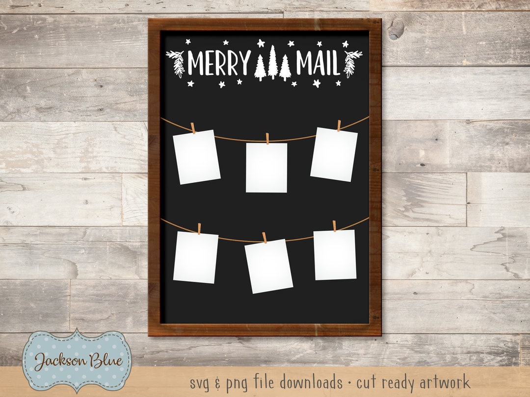 Merry Mail SVG Download. Christmas Svg Cut File. Rustic Holiday Design ...