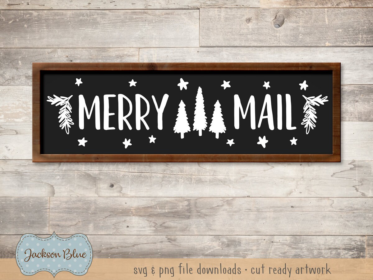 Merry Mail SVG download. Christmas svg cut file. Rustic | Etsy