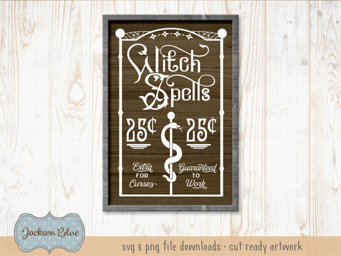 Witch Spells SVG Download. Halloween Sign Design Svg. Halloween Svg ...