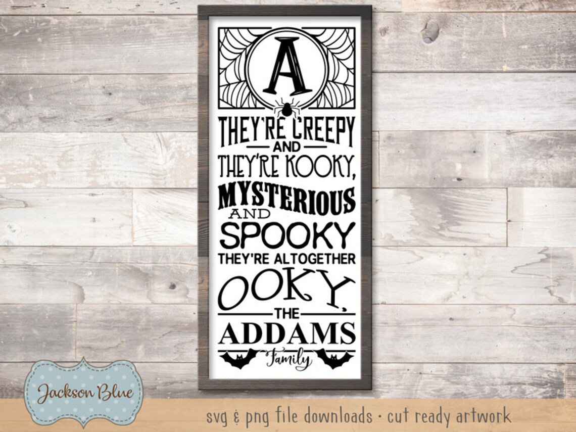 Aadams Family SVG Download. Halloween Family Sign Design Svg. Fun ...