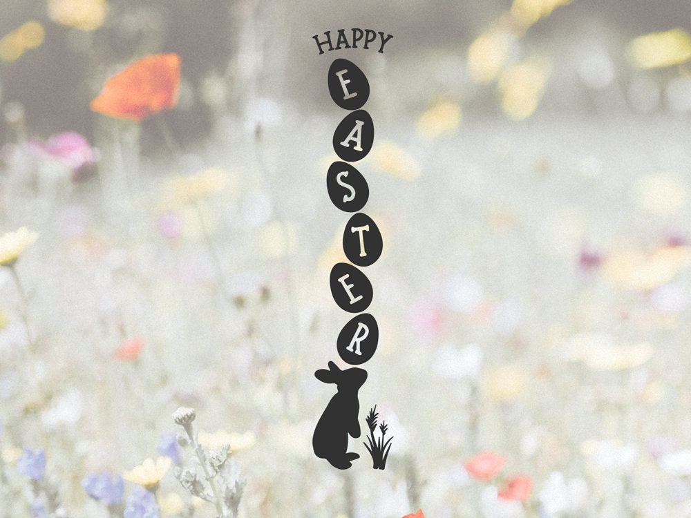 Happy Easter svg cut file. Rustic Easter Porch Sign Design | Etsy