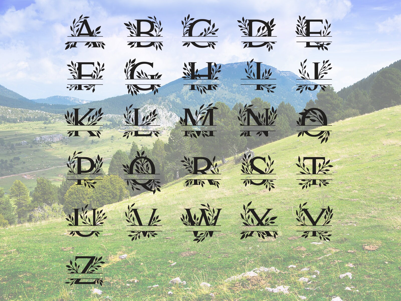 Split Letter Svg. Split Monogram Svg. Split Alphabet Svg. | Etsy