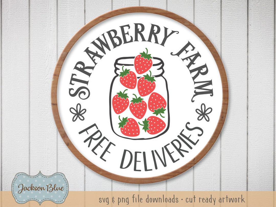 Strawberry Farm Svg. Rustic Strawberries Sign Design Svg. Fresh Picked ...