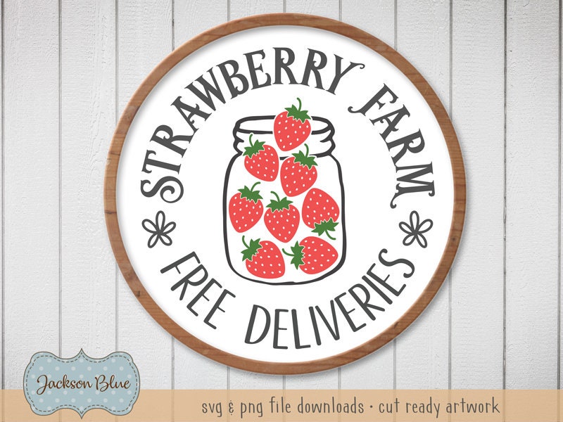 Strawberry Farm Svg. Rustic Strawberries Sign Design Svg. - Etsy