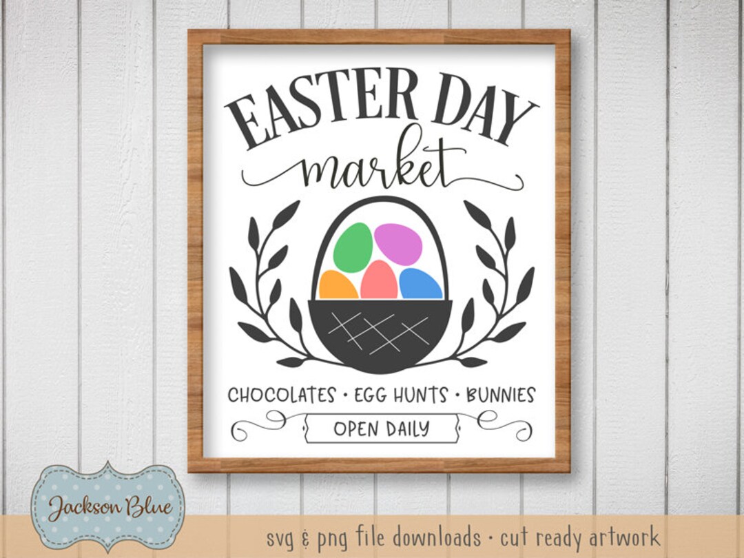 Easter Day Market Svg. Easter Egg Farm Sign Design. Rustic Easter Sign ...