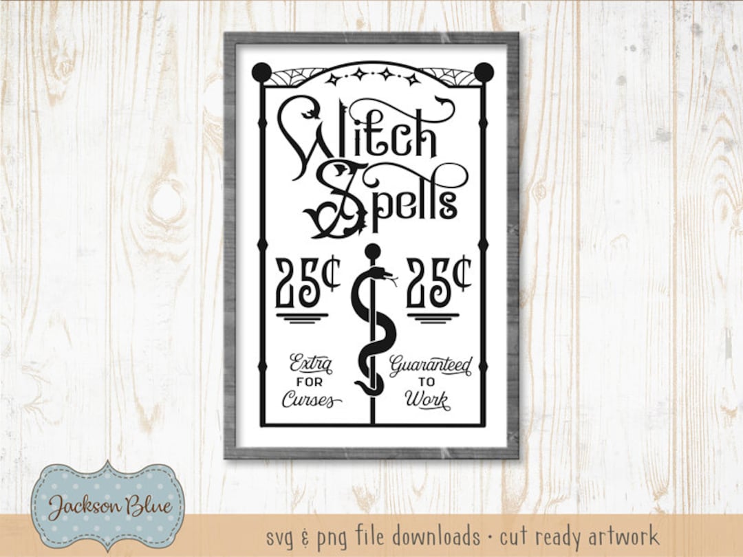 Witch Spells SVG Download. Halloween Sign Design Svg. Halloween Svg ...