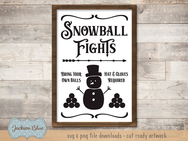 Snowball Fight Christmas Svg. Christmas Svg Cut File. Rustic Holiday ...