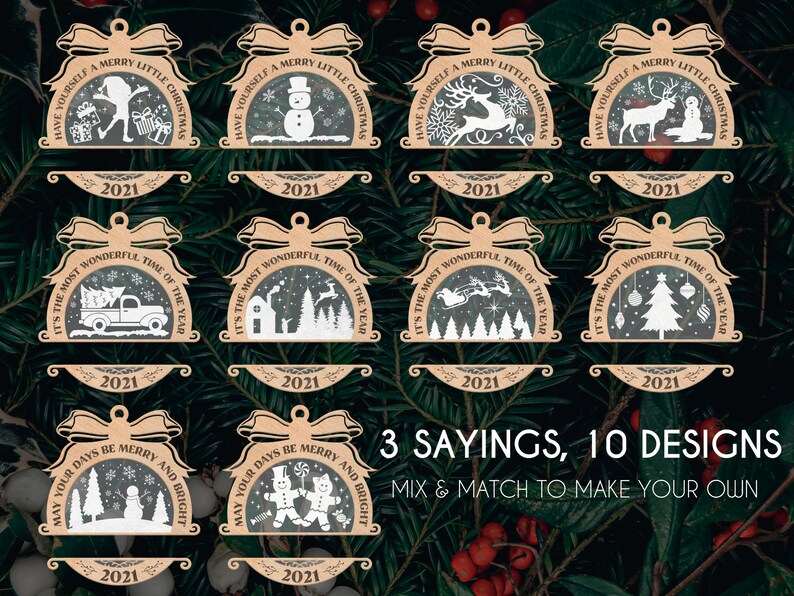 Christmas Ornament Cut Files. Laser Cut Files for Glowforge. Christmas ...