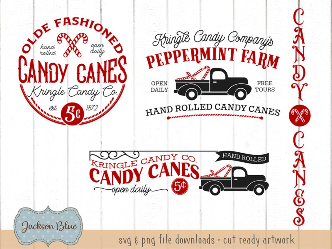 Candy Cane SVG Bundle. Printable Christmas Designs. 12 Design | Etsy