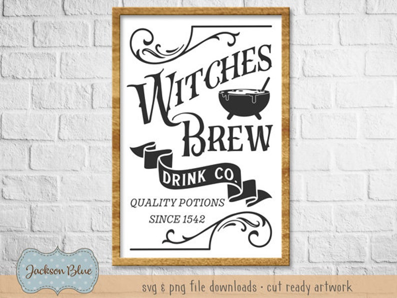 Witches Brew Drink Co SVG Download. Halloween Sign Design Svg. - Etsy