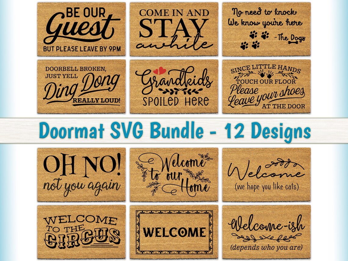 Doormat SVG Bundle. Door Mat Design Downloads. Doormat SVG Cut Files ...