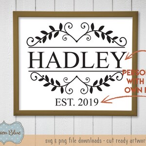 Family Name Svg Cut File. Last Name Svg Download. Last Name With ...