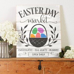 Easter Day Market Svg. Easter Egg Farm Sign Design. Rustic Easter Sign ...