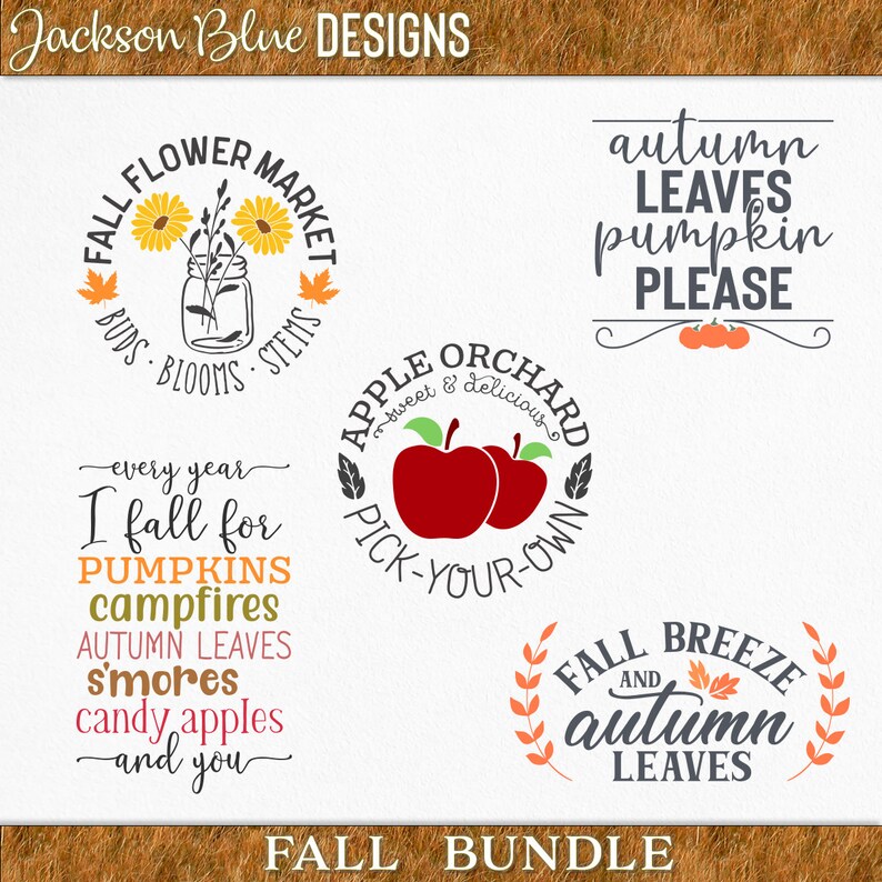 Fall SVG Bundle. Rustic Fall Designs. 45 Design Bundle | Etsy