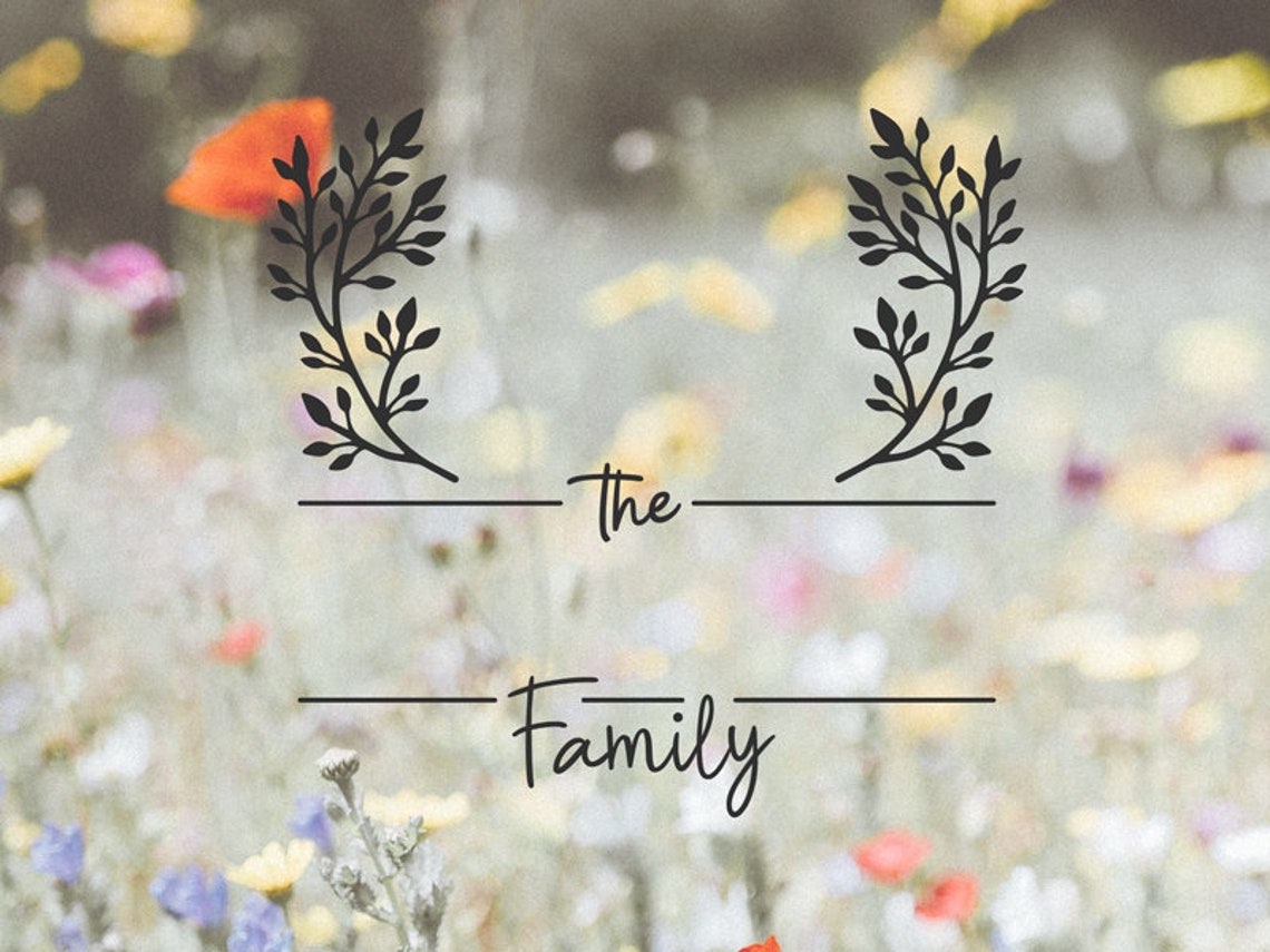 Last Name Svg Cut File. Family Name With Wreath Design. Monogram ...