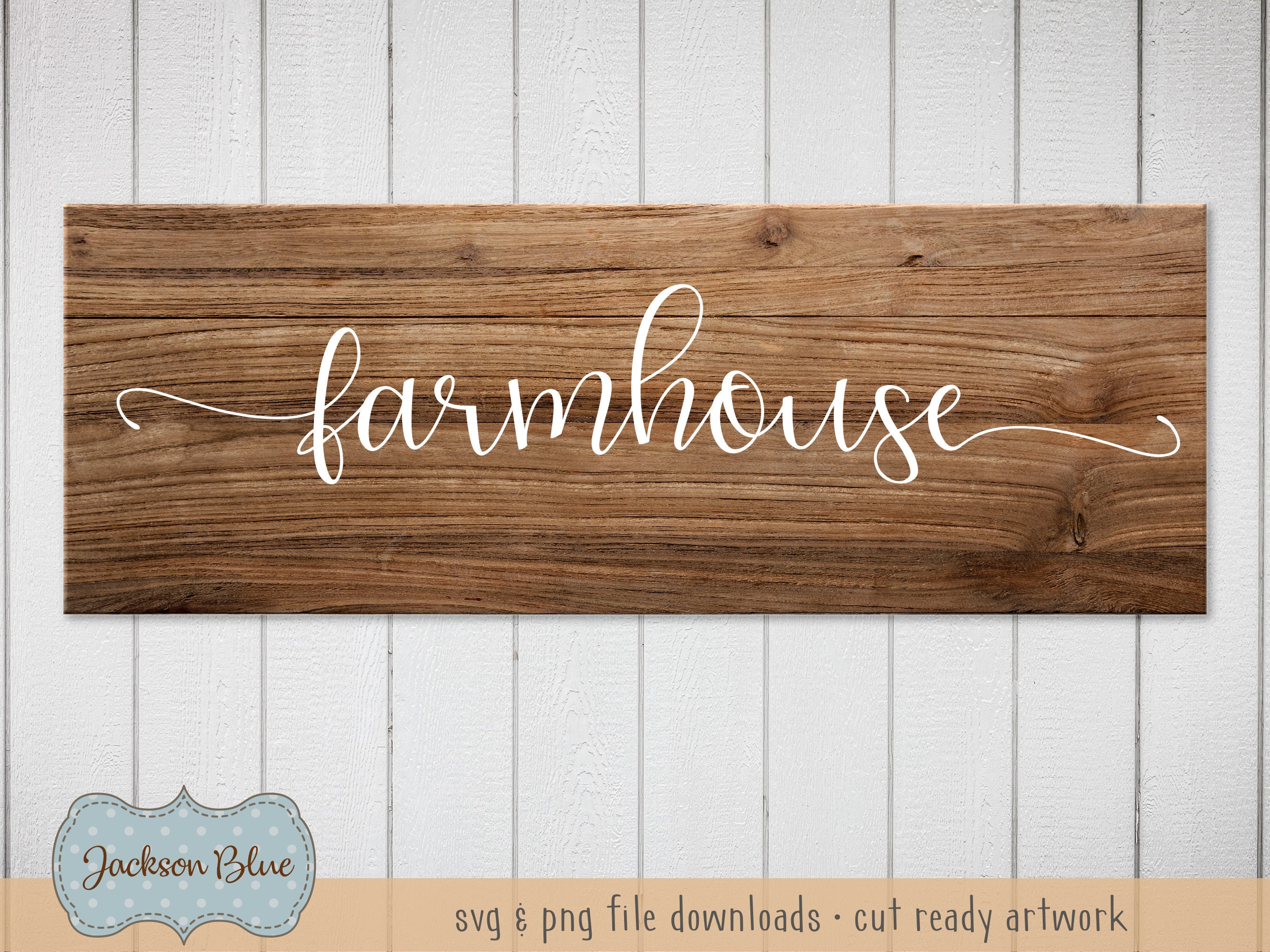 Farmhouse in Script Svg Cut File. Farmhouse Decor Svg File. | Etsy