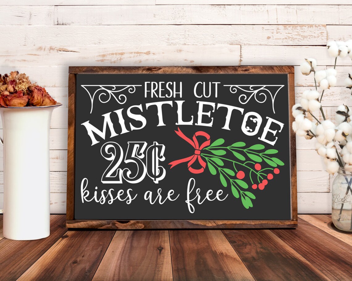 Fresh Cut Mistletoe Svg. Christmas Svg Cut File. Rustic Holiday Svg ...