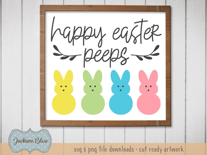 Happy Easter Peeps Svg. Easter Bunny Svg Clipart. Rustic - Etsy
