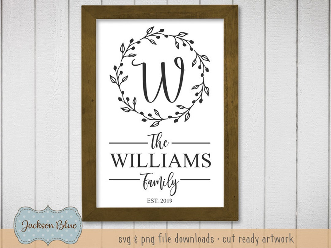 Family Name Svg Cut File. Family Last Name Svg Design. Monogram Initial ...
