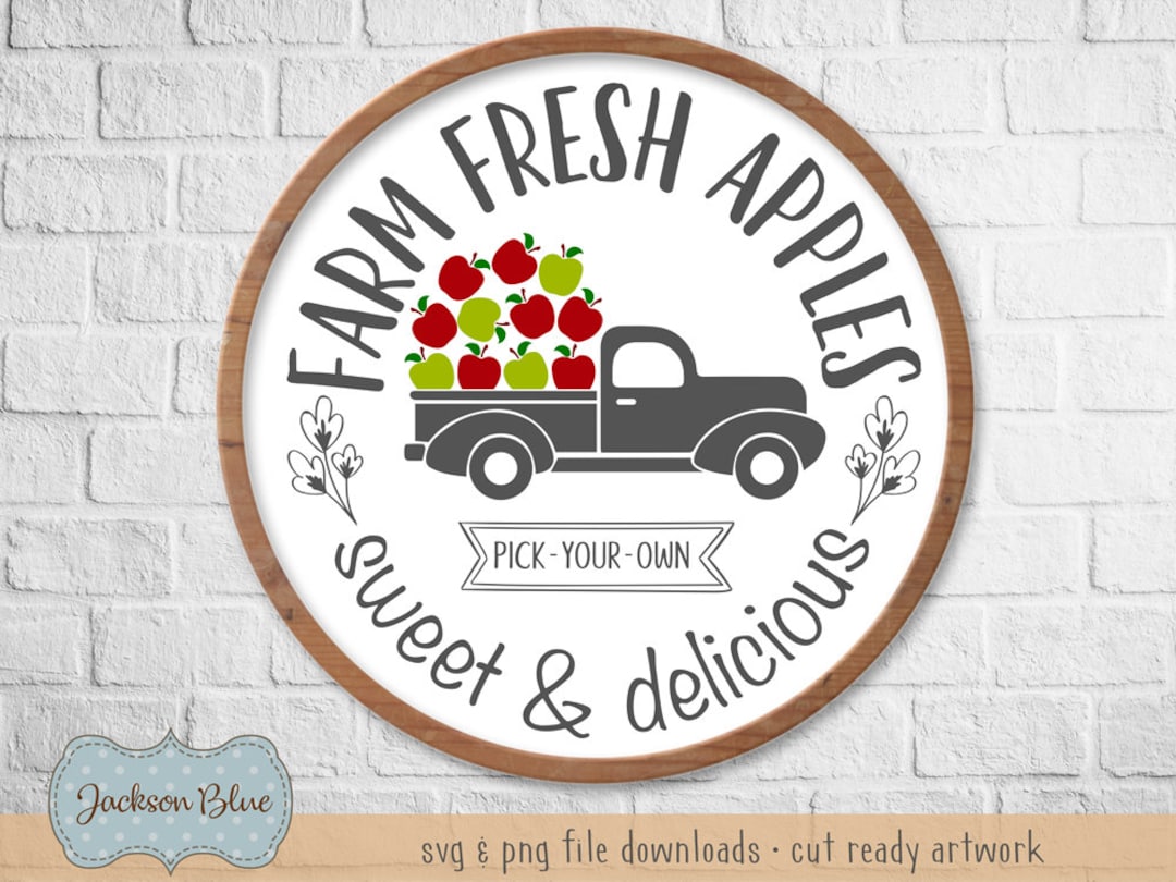 Farm Fresh Apples SVG Download. Fall Sign Svg. Rustic Apple Sign Design ...