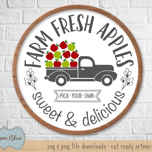 Apple Orchard SVG Download. Fall Sign Svg. Farm Fresh Apples - Etsy