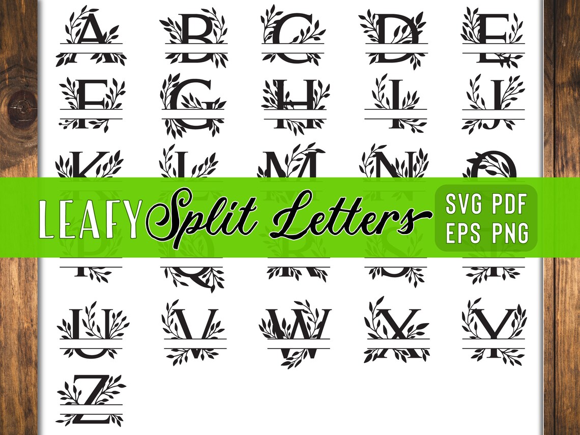 Split Letter Svg. Split Monogram Svg. Split Alphabet Svg. | Etsy