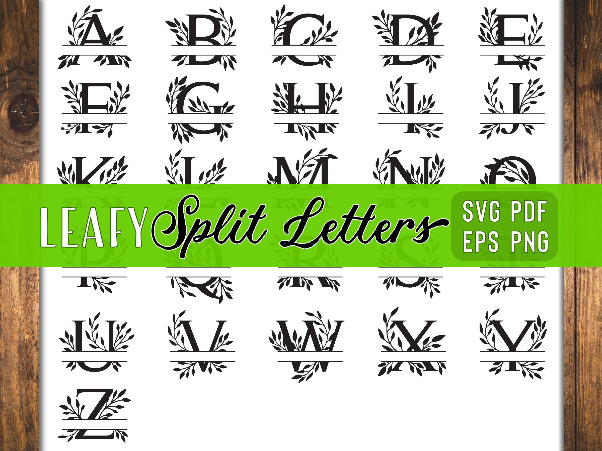Split Letter Svg. Split Monogram Svg. Split Alphabet Svg. | Etsy